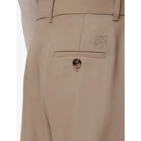Loewe Pleated Barrel Wool Blend Trousers