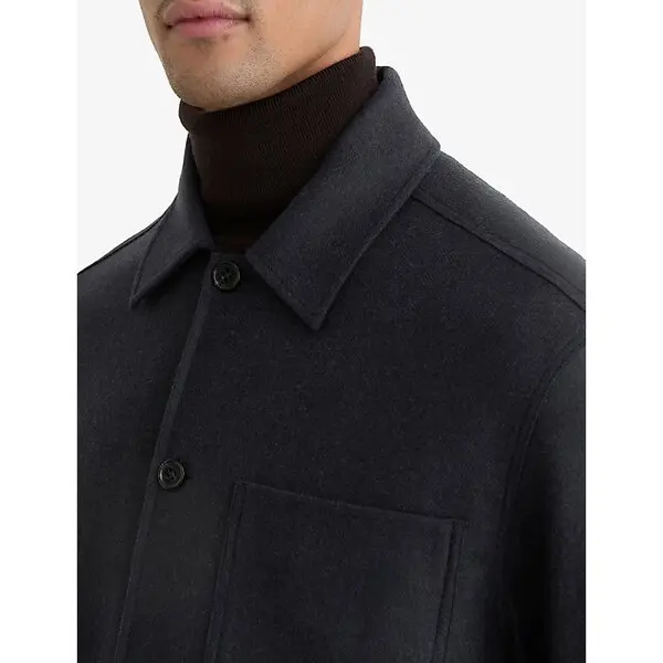 REISS Cooper Patch-pocket Wool-blend Shacket