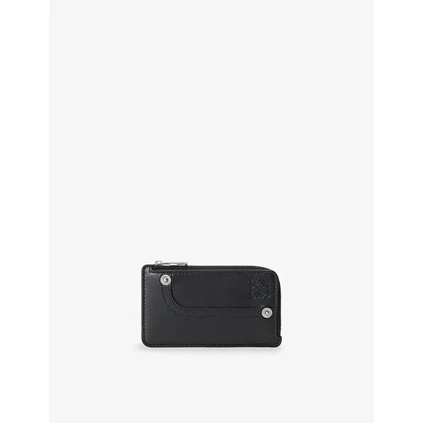 Loewe Panta Leather Coin And Card Holder - Black