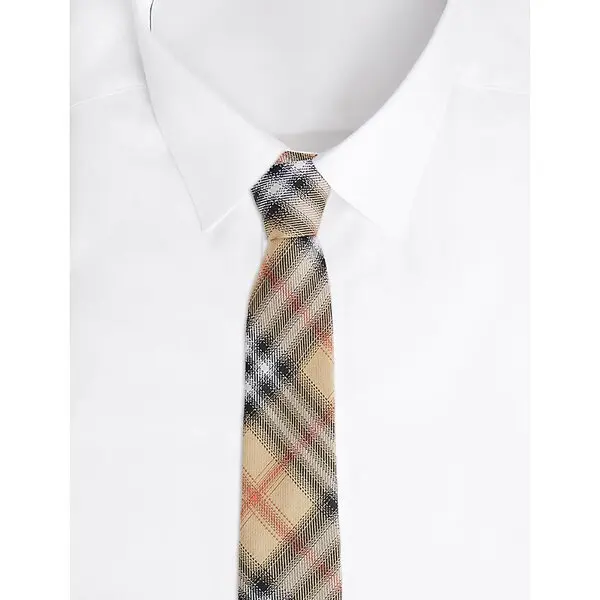 Burberry Manston Check-print Silk Tie - Sand Ip Check