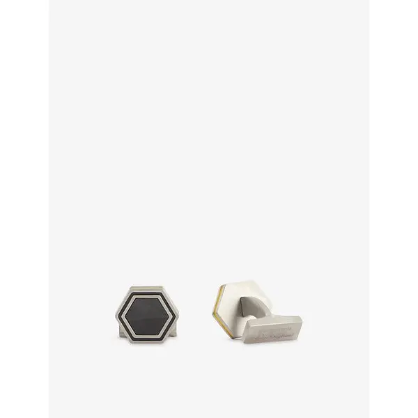 Tateossian Automobili Lamborghini Hex Titanium Cufflinks - Yellow