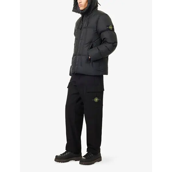 Stone Island Seam Faded Hooded Shell-down Jacket