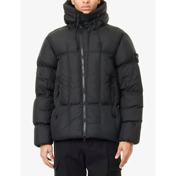 Stone Island Seam Faded Hooded Shell-down Jacket