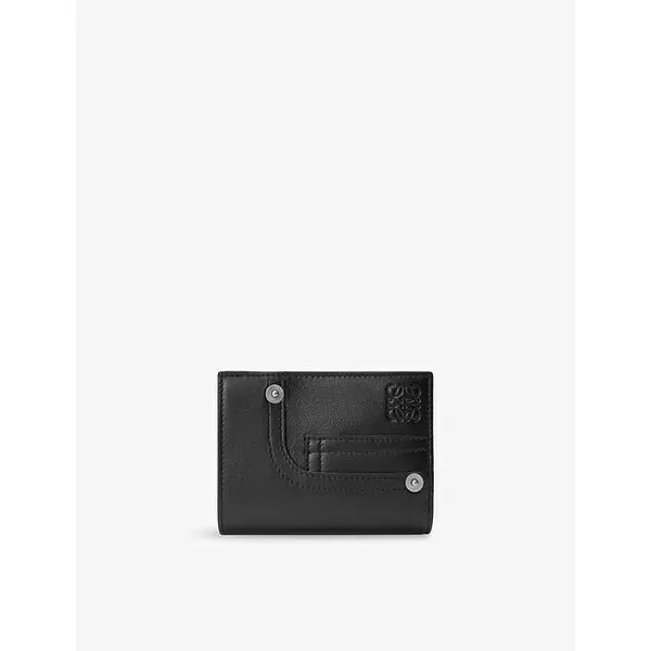 Loewe Panta Leather Compact Wallet - Black