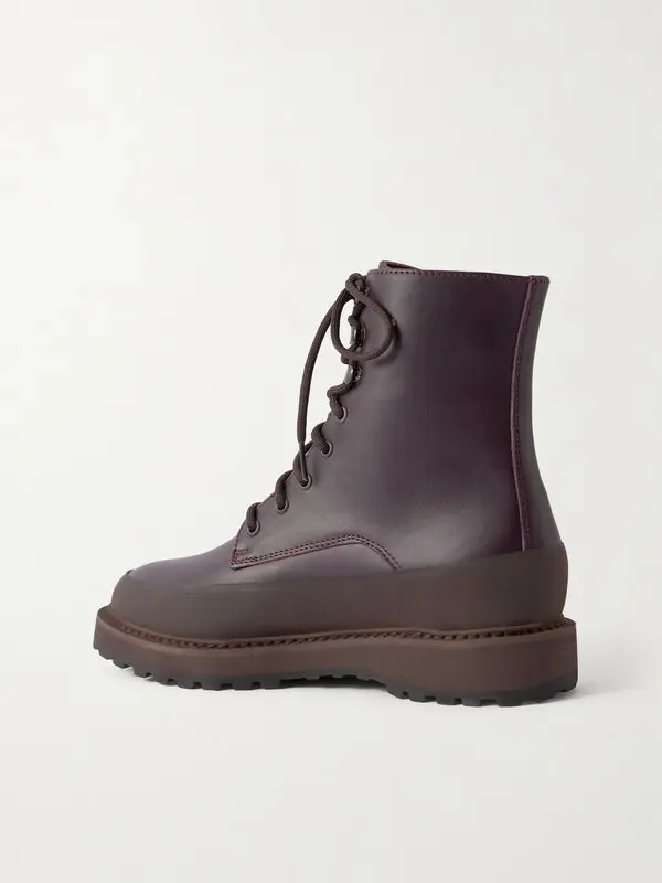 Le Monde Beryl Dolomite Leather Ankle Boots - Purple