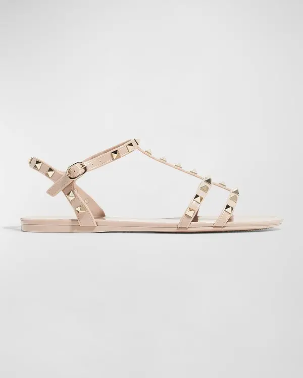 Valentino Garavani Rockstud Jelly Gladiator Sandals - Poudre