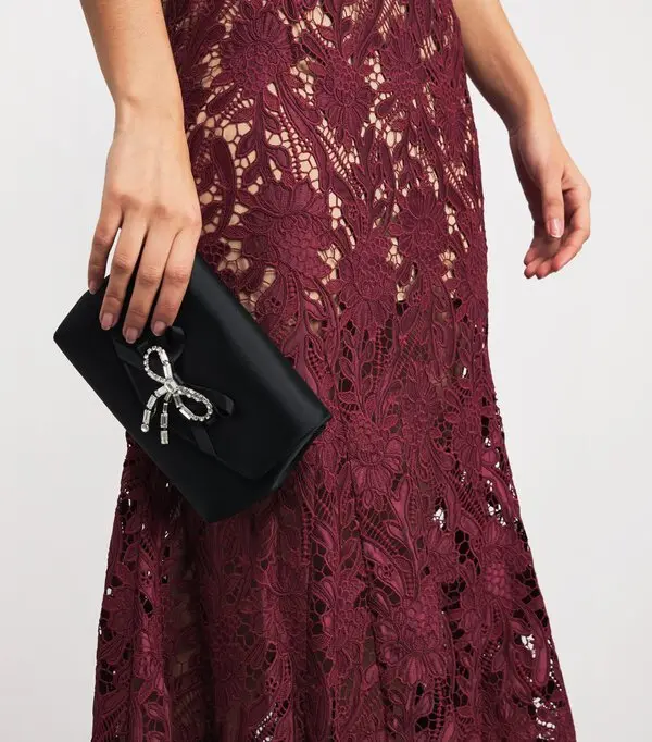 Self-Portrait Women's Burgundy Guipure Lace Midi Dress | 12