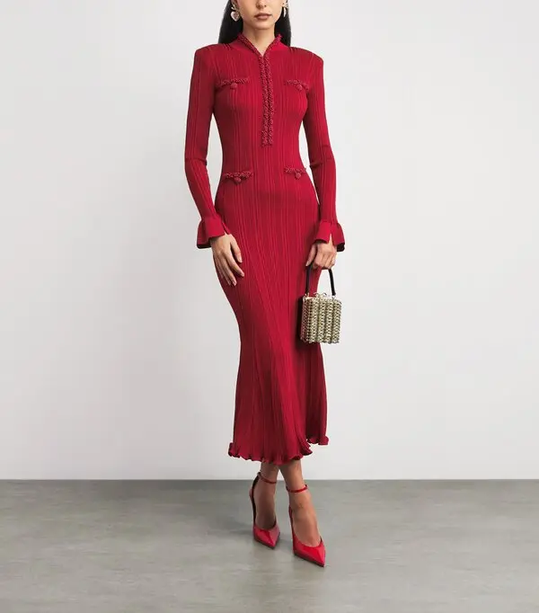 chinese dress ladies Self-Portrait - Red Fil Coupe Midi Dress main image 1