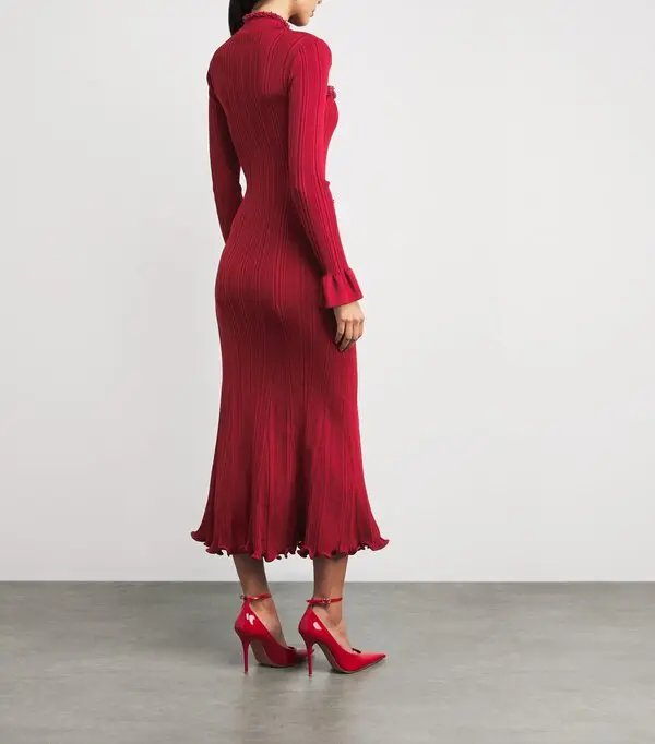 chinese dress ladies Red Fil Coupe Maxi Dress – self-portrait