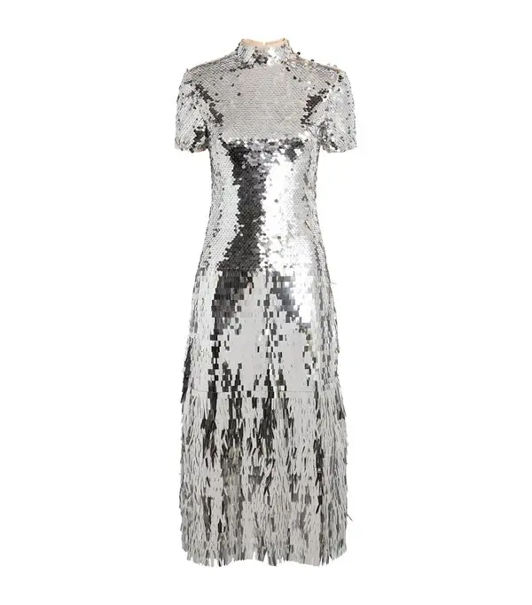 SELF-PORTRAIT Sequin-embellished Midi Dress