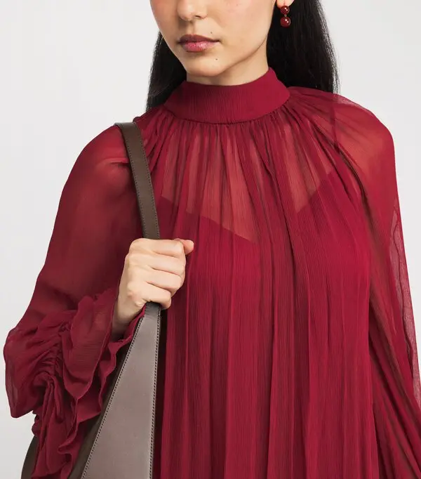 Staud Chiffon Mini Dress - Red