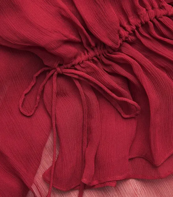 Staud Chiffon Mini Dress - Red