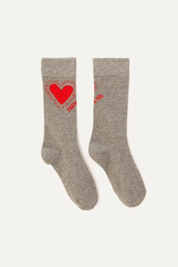 FARM RIO GIFTS Knit Socks - Melange Heart