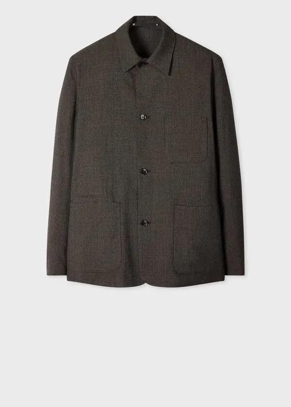 Paul Smith Checked Merino Wool Jacket - Grey