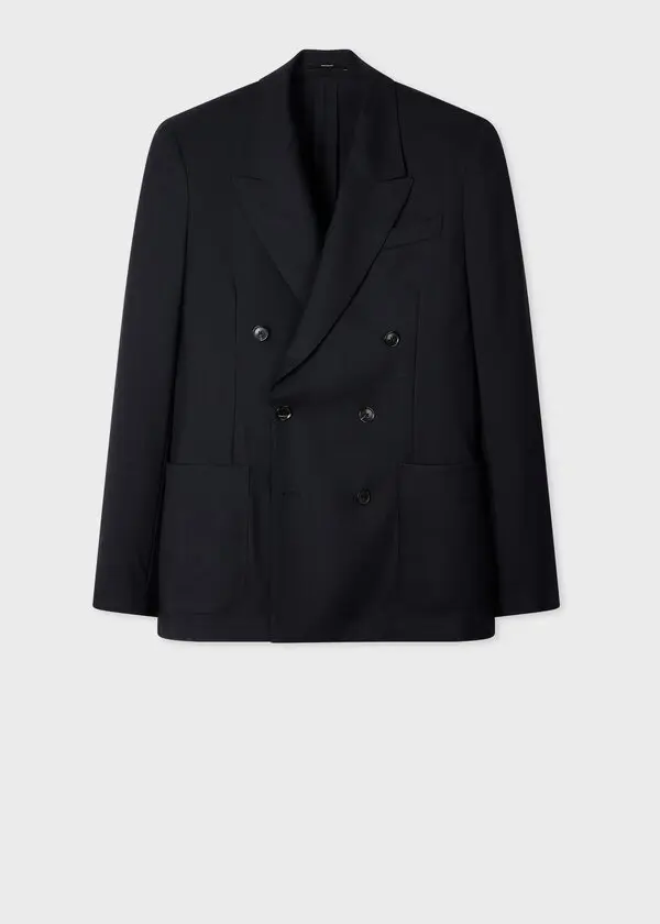 Paul Smith A Suit To Travel In Navy Double-breasted Wool Blazer
