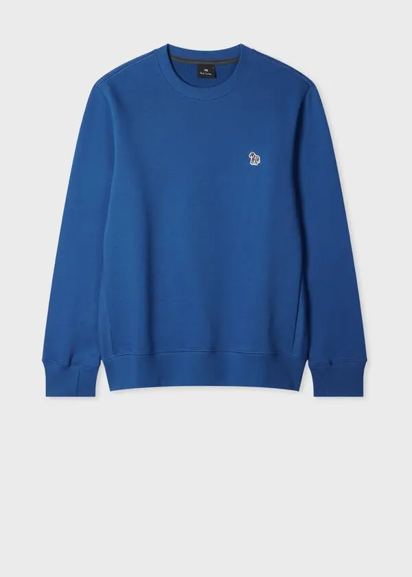Paul Smith Organic Cotton Zebra Logo Sweatshirt - Blue