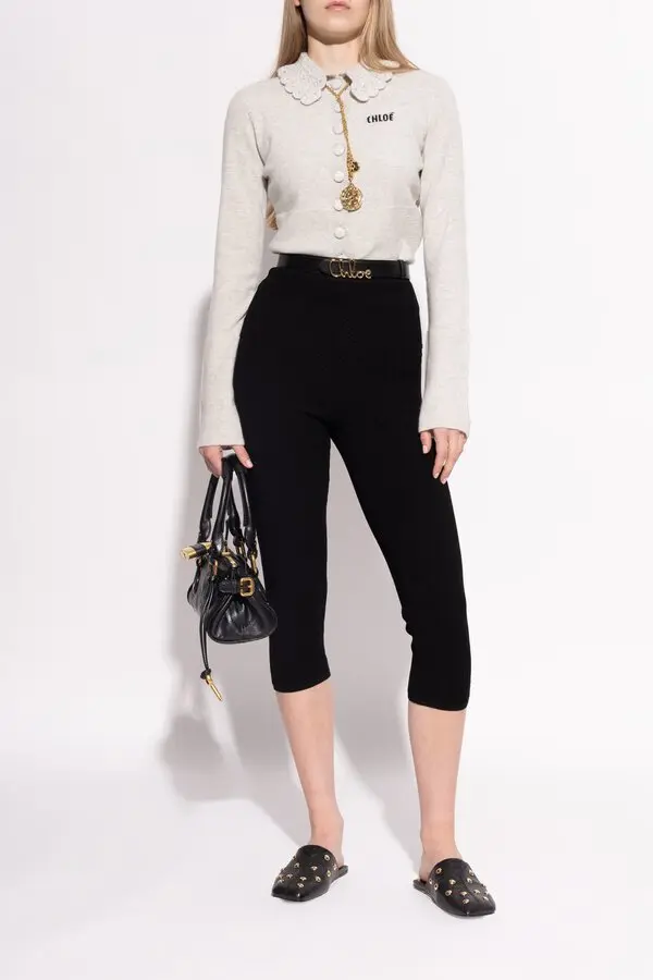 Chloé Leather Clogs With Studs - Black