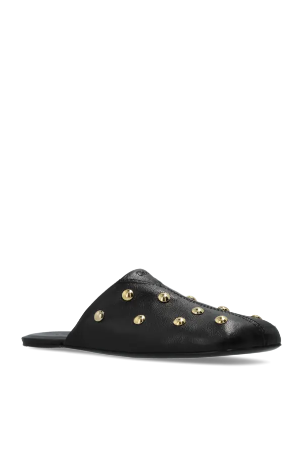 Chloé Leather Clogs With Studs - Black