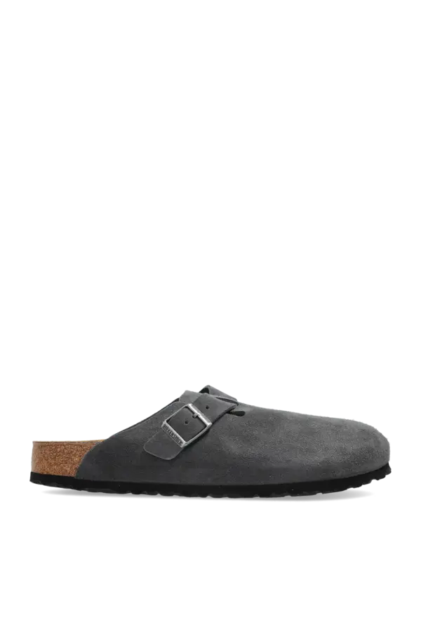 BIRKENSTOCK Suede Mules - Grey