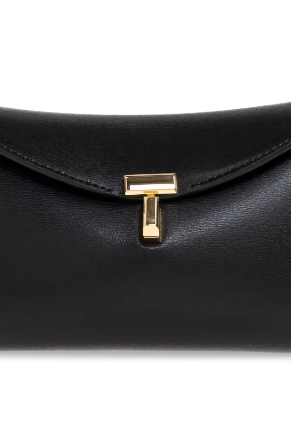 TOTEME T-lock Mini Leather Clutch - Black