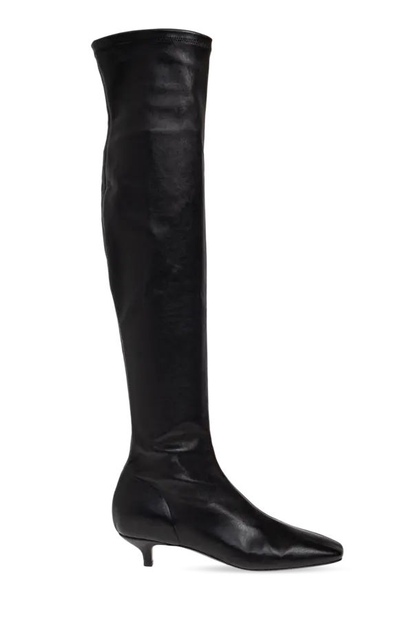 TOTEME Leather Heeled Over-the-knee Boots - Black