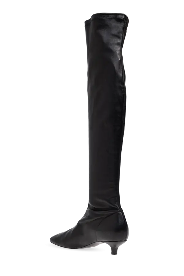 TOTEME Leather Heeled Over-the-knee Boots - Black