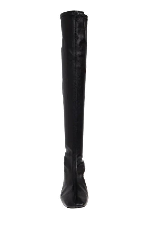 TOTEME Leather Heeled Over-the-knee Boots - Black