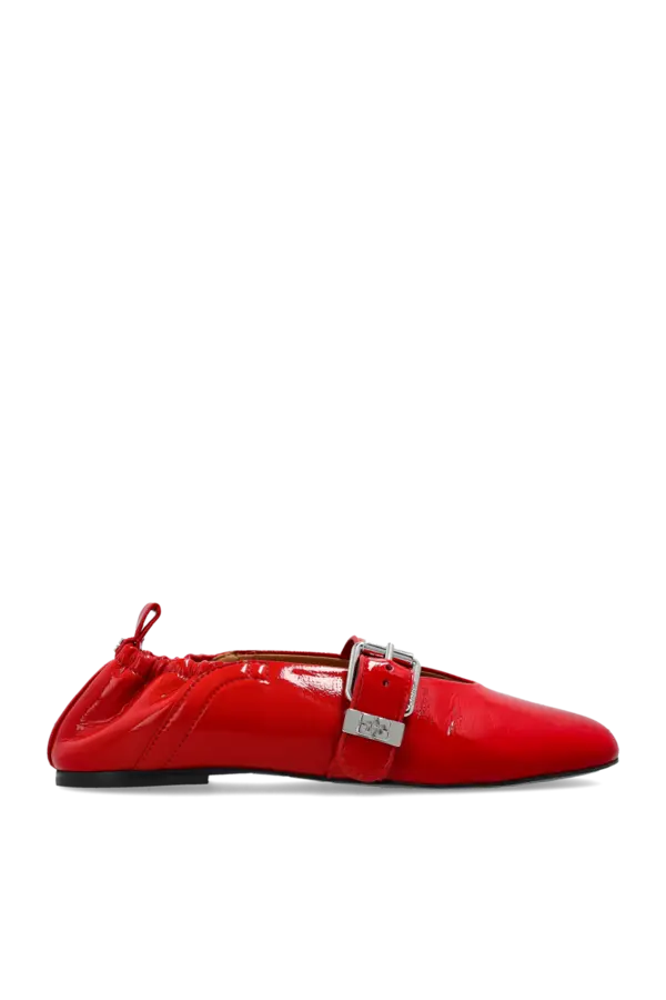GANNI Eco Leather Ballerinas - Red