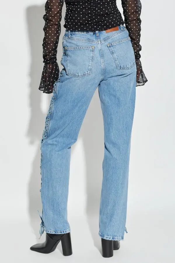 ROTATE BY BIRGER CHRISTENSEN Jeans With Lacing Detail - Light Blue