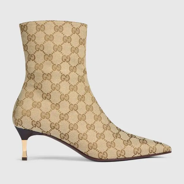 Gucci Gg Canvas Bootie - Beige