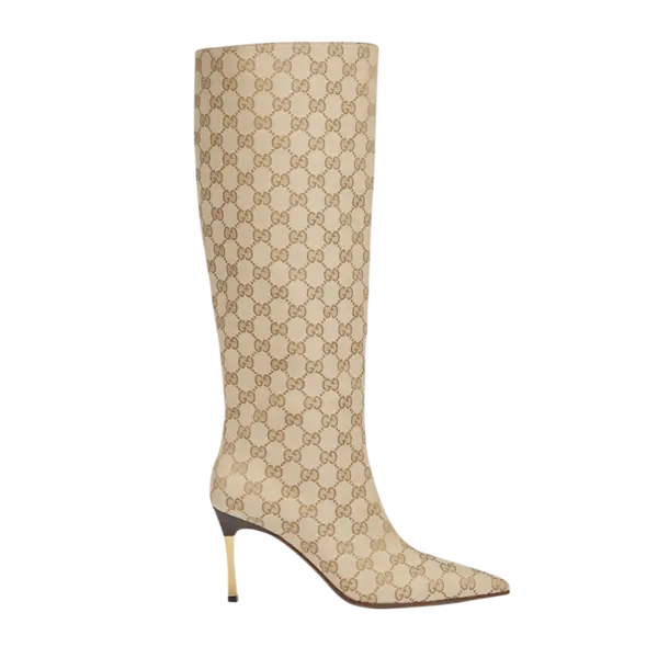 Gucci Gg Canvas Bombshell Boots - Beige