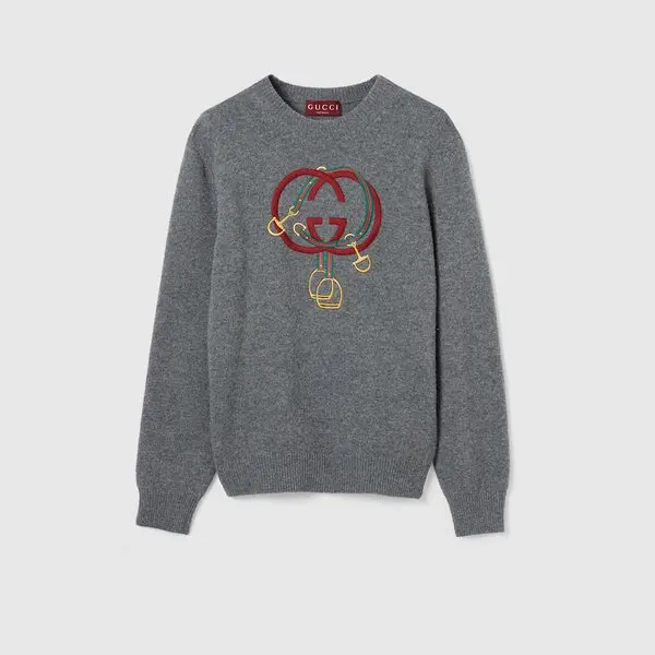 Gucci Knit Wool Sweater With Embroidery