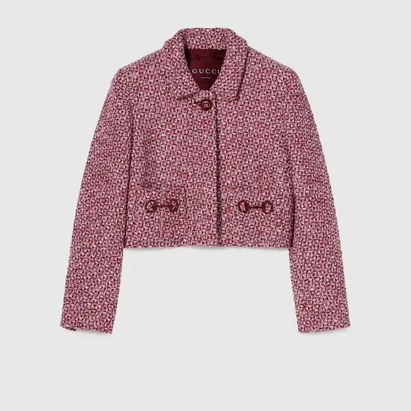 Gucci Tweed Jacket With Horsebit Detail