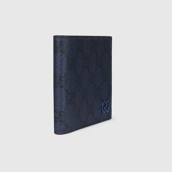 Gucci Bordeaux Interior Gg Bi-fold Wallet Gg Canvas - Black