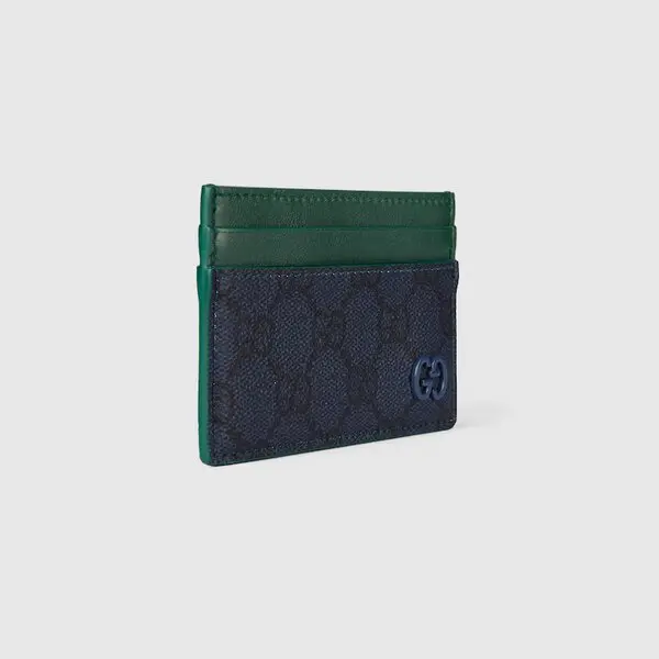 Gucci Green Gg Card Case Gg Canvas