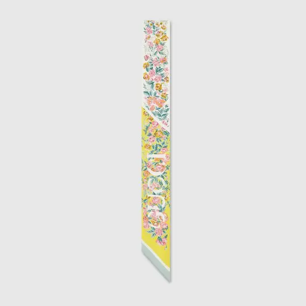 Gucci Printed Silk Twill Ribbon Silk - Green
