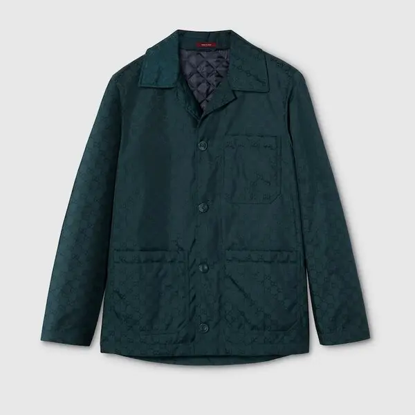 Gucci Gg Horsebit Technical Fabric Jacquard Jacket