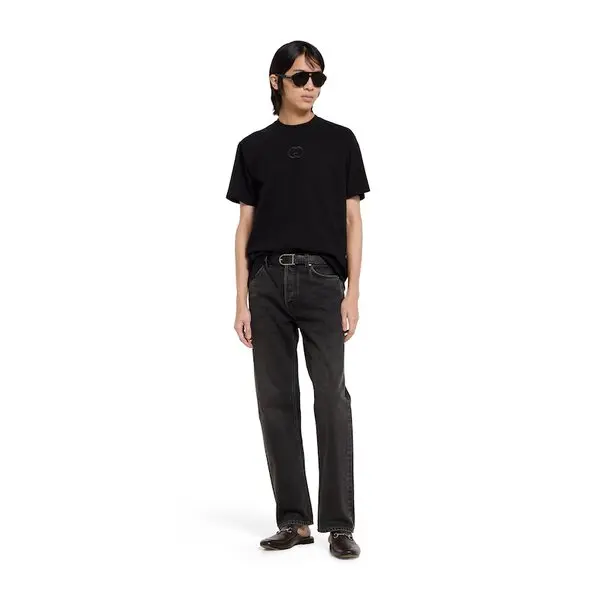 Gucci Reversible Belt With Rounded Buckle - Black