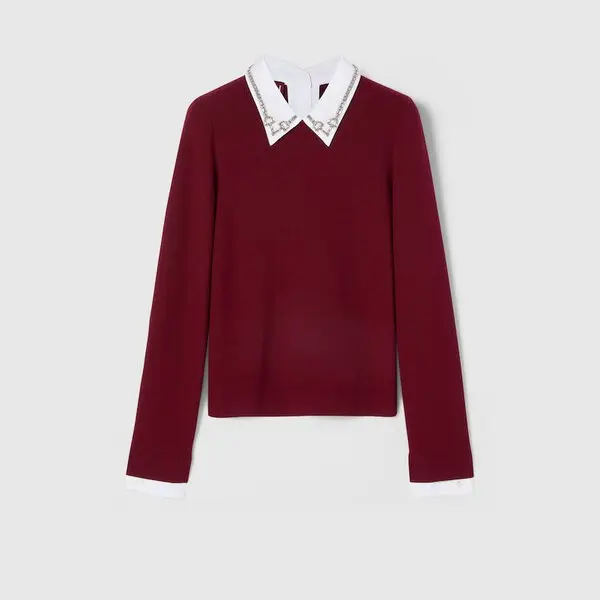 Gucci Wool Sweater With Crystal Horsebit