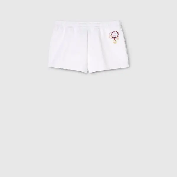 Gucci Cotton Jersey Shorts With Embroidery