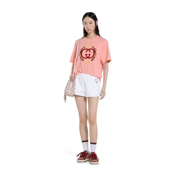 Gucci Cotton Jersey Shorts With Embroidery