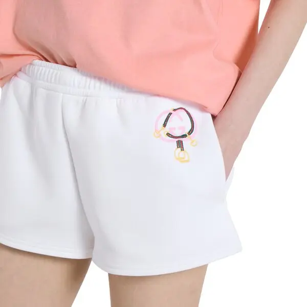 Gucci Cotton Jersey Shorts With Embroidery