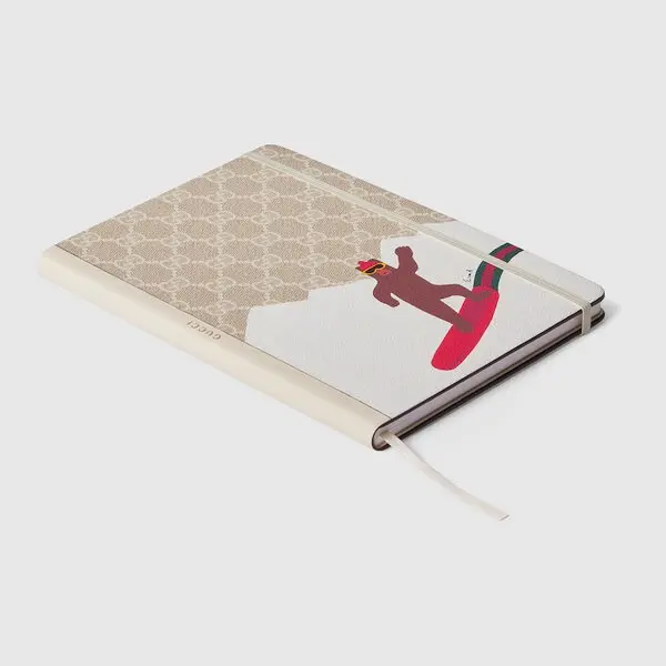 Gucci Large Notebook With Print - Beige