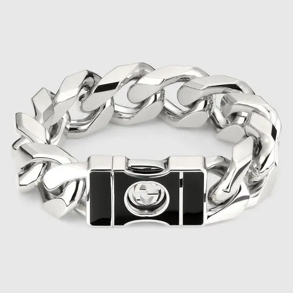 Gucci Interlocking Chain Bracelet With Buckle - Silver-toned Metal