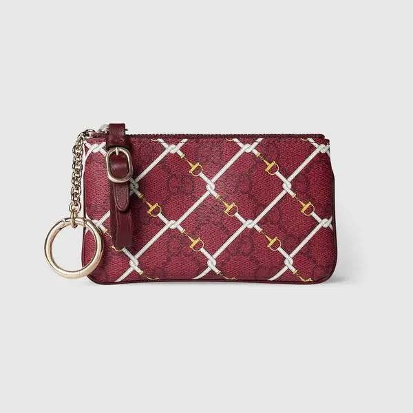 Gucci Printed Gg Key Pouch Gg Canvas - Bordeaux