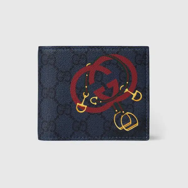 Gucci Gg Bi-fold Wallet With Print - Blue
