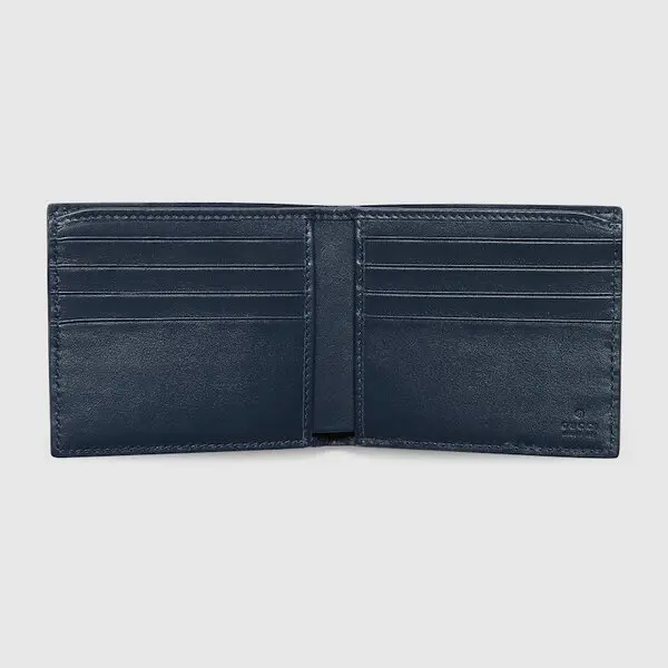 Gucci Gg Bi-fold Wallet With Print Gg Canvas - Blue