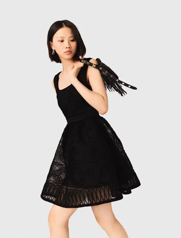 maje black dress Zapaka Women Sparkly Black and Gold Mermaid Long Pageant Dress with Shawl  Patchwork Sequin Strapless Gala Dress – ZAPAKA main image 0