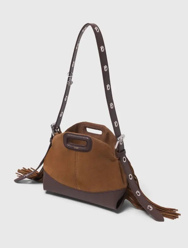 Maje Leather And Suede Miss M Mini Bag - Camel/brown