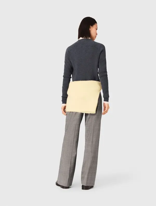 Maje Amour Rib Knit Cardigan - Grey